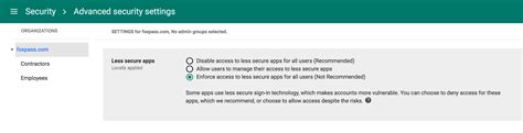 Enabling Less Secure Google Apps