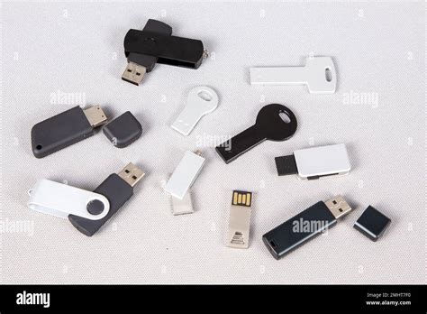 Batch Of Multiple Usb Key Flash Drive Black And Grey For Template And Mock Up Stock Photo Alamy