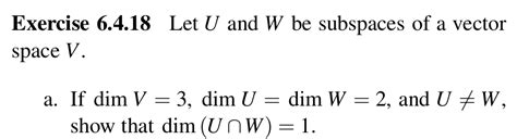 solved exercise 6 4 18 let u and w be subspaces of a vector