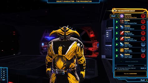 Weird New Character Selection Screen Rswtor