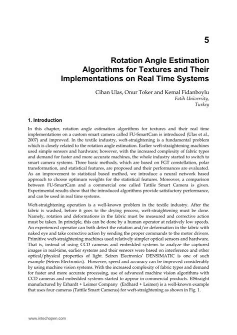 Pdf Rotation Angle Estimation Algorithms For Textures And Rotation Angle Estimation