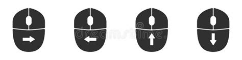 Computer Mouse Icons Vector Left And Right Click Vector Icons Set Of Pressing Different Mouse