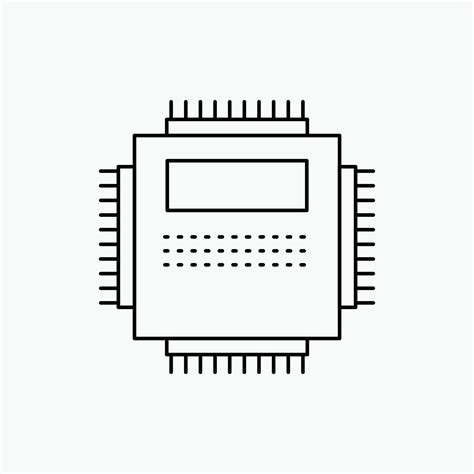 Processor Hardware Computer PC Technology Line Icon Vector Isolated Illustration 12934238