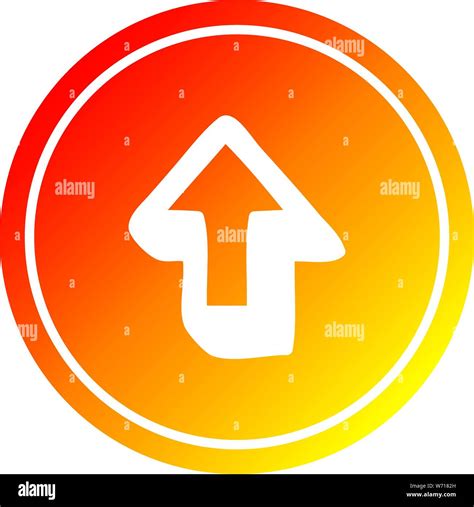 Direction Arrow Circular Icon With Warm Gradient Finish Stock Vector Image And Art Alamy