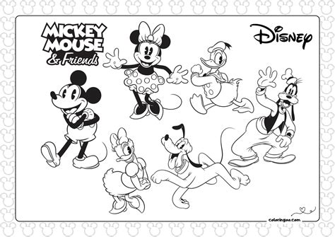 Disney Coloring Pages Mickey And Minnie Mouse And Friends
