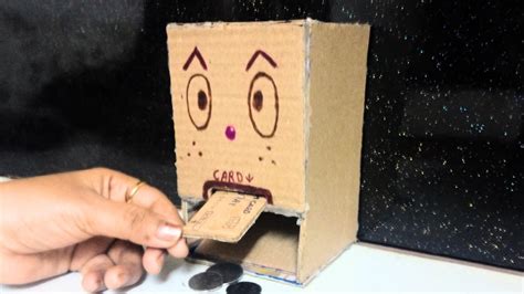 how to make a simple atm machine using cardboard youtube