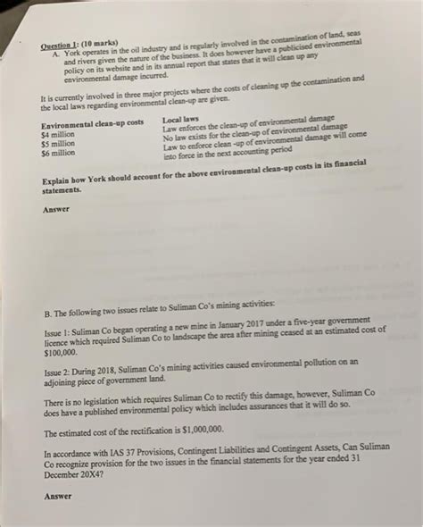 Question 1 10 Marks A York Operates In The Oil Chegg
