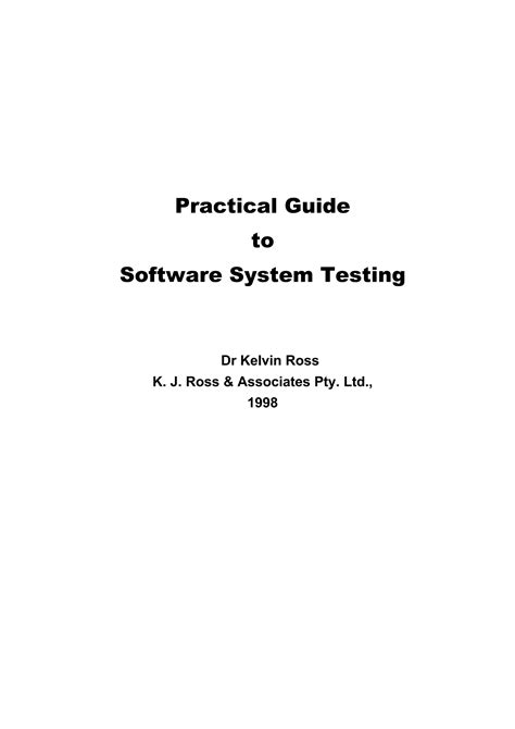 Practical Guide To Software System Testing Pdf