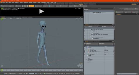 Alien Walking Pose 3d Model 99 3ds Blend C4d Fbx Max Ma Lxo