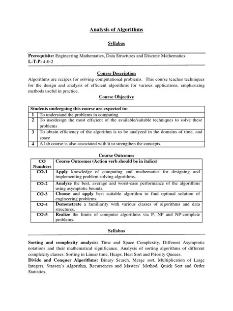 algo syllabus new pdf computational complexity theory algorithms