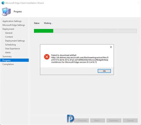 fix microsoft edge application creation fails in sccm