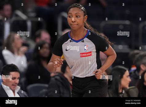 Referee Danielle Scott During The Second Half Of An Nba Basketball Game Between The New York