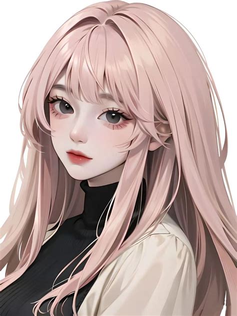 Digital Art Girl Portrait Girl Icon Pink Painting Painting Art