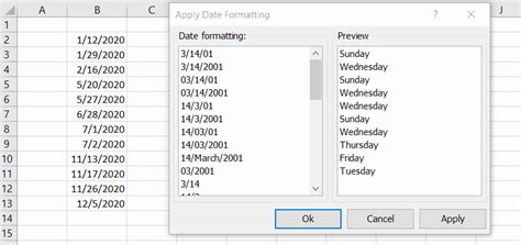 easily show excel dates in different styles
