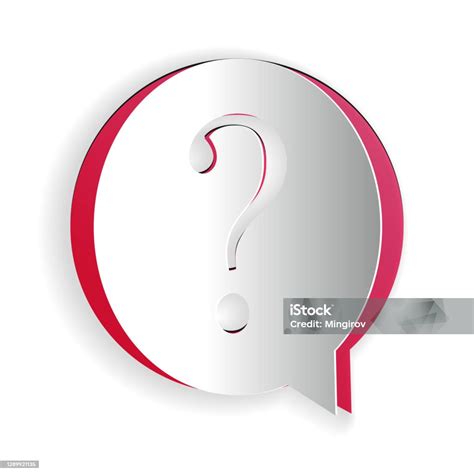 흰색 배경에 격리 된 원 아이콘의 용지 컷 물음표 위험 경고 기호입니다 Faq 기호 파일 복사 채팅 음성 거품 및 차트 웹 아이콘 종이 아트 스타일 벡터 0명에 대한 스톡