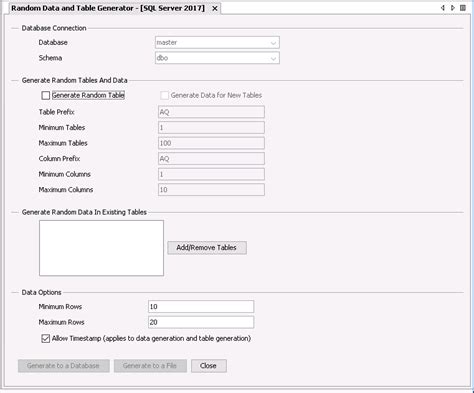 Random Table And Data Generator New Features Version Aqua Data Studio
