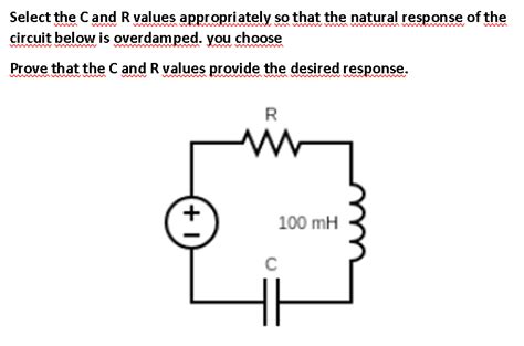 Solved Select The C And R Values Appropriately So That The Chegg