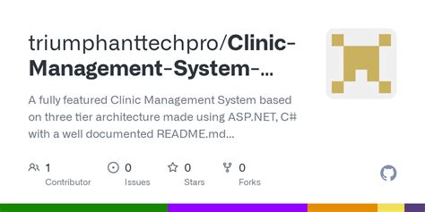 GitHub Triumphanttechpro Clinic Management System ASP NET A Fully