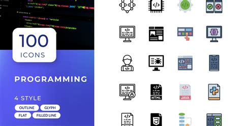 programming icons icons ft icon and computer envato