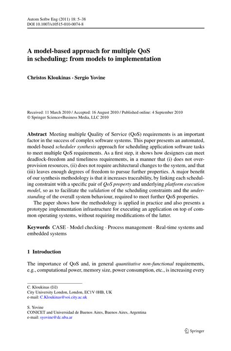 Pdf A Model Based Approach For Multiple Qos In Scheduling From
