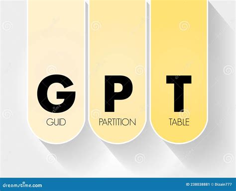 Gpt Guid Partition Table Acronym Technology Concept Background