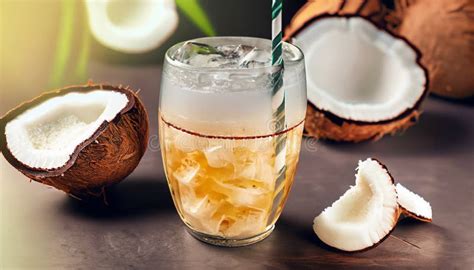 Rum Drink With Coconut Stock Illustration Illustration Of Fruit