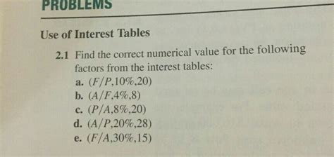 Solved Find The Correct Numerical Value For The Following