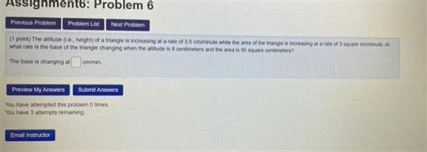 Solved Problem List Assignment6 Problem 6 Previous Problem