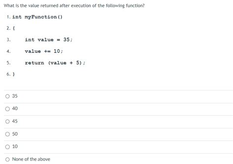 Solved What Is The Value Returned After Execution Of The