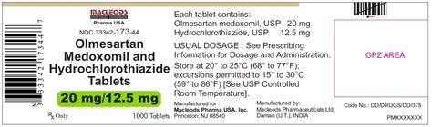 Dailymed Olmesartan Medoxomil And Hydrochlorothiazide Tablet Film Coated