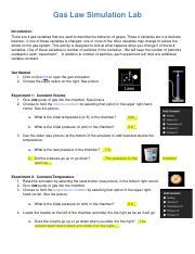 Understanding Gas Laws Simulation Lab Experiments Analysis Course Hero