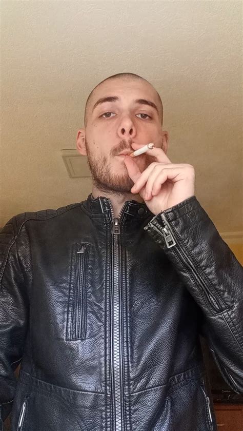 Smoking In Leather Jacket Video Thisvid Com