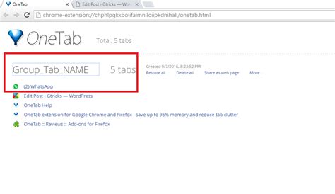 OneTab INCREASES SURFING SPEED AND MAKES WORK CLUTTER FREE