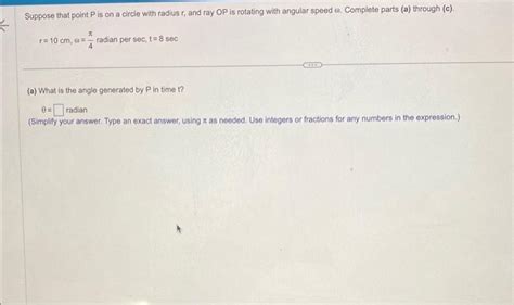 solved suppose that point p is on a circle with radius r