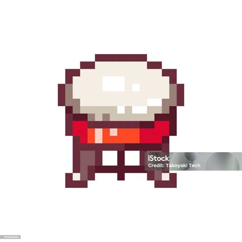 픽셀 아트 아시안 드럼 레트로 8 비트 스타일 전통 의식 축제 드럼 그림입니다 스티커 복고풍 장식 요소 게임 자산 이모티콘 패치