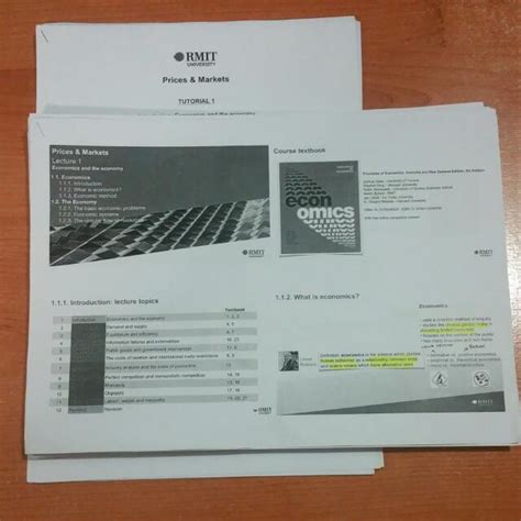 Rmit Prices And Market Econ 1025 Lecture Notes And Tutorial Hobbies And Toys Books And Magazines