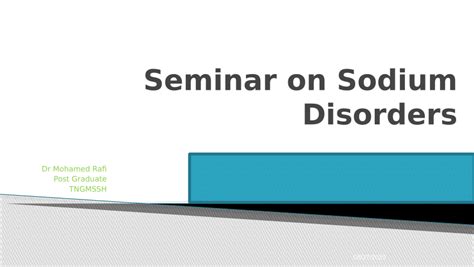 Pdf Sodium Disorders