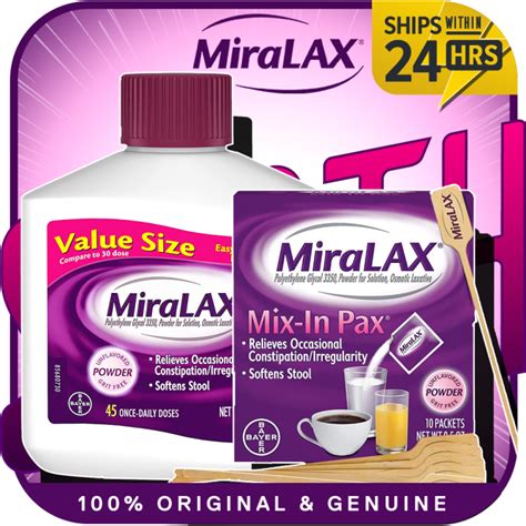 Miralax Laxative Powder Constipation Relief 765g Sachets 10 Pk Lazada