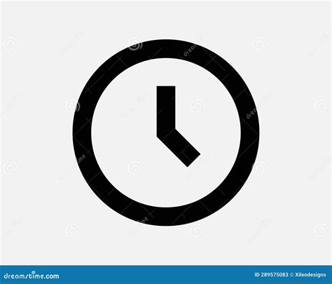 Round Clock Icon Time Watch Countdown Alarm Timer Deadline Circle Dial Shape Vector Clipart