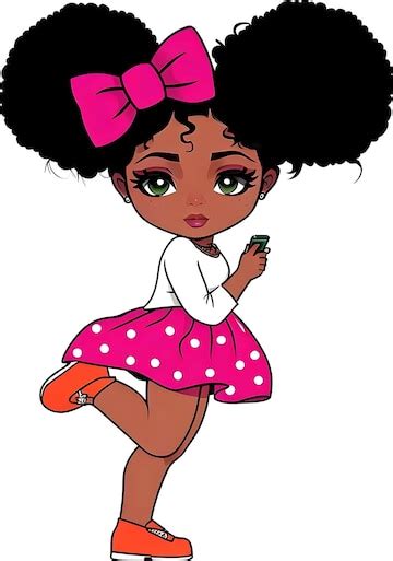 Premium Vector Beautiful Black Girl And Pink Dress Vector