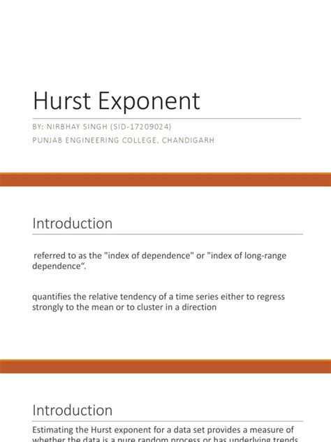 Hurst Exponent Modified Pdf Power Law Statistical Analysis