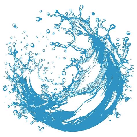 Premium Vector Blue Water Wave Flow Splash Shape