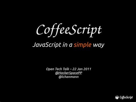 Coffeescript Javascript In A Simple Way Pdf