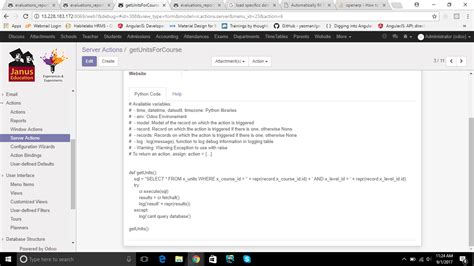 open source how to call server action from a button click in odoo web