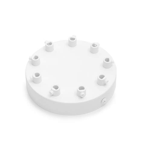 Metal Ceiling Cup Structural In White With White Cable Lock Nine
