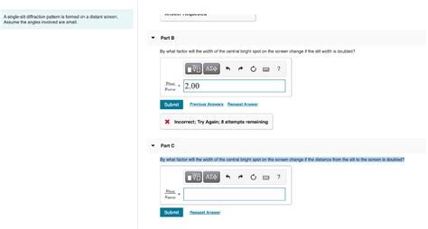 Solved A Single Slit Diffraction Pattern Is Formed On A Chegg