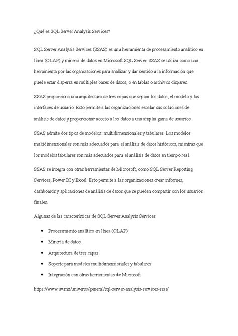 Qué Es Sql Server Analysis Services Ssas Se Utiliza Como Una Herramienta Por Las