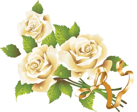 バラの画像・イラスト・フリー素材／no195『白バラ花束』