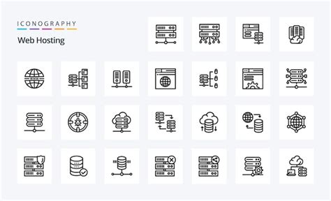 Premium Vector 25 Web Hosting Line Icon Pack Vector Icons Illustration