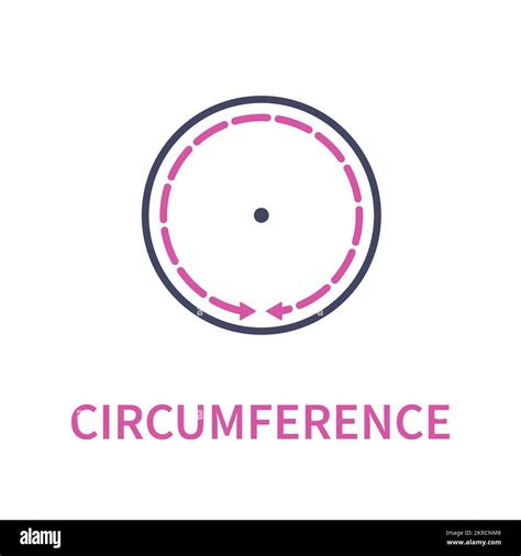 Circumference Circle Geometric Diagram Icon Stock Vector Image And Art Alamy